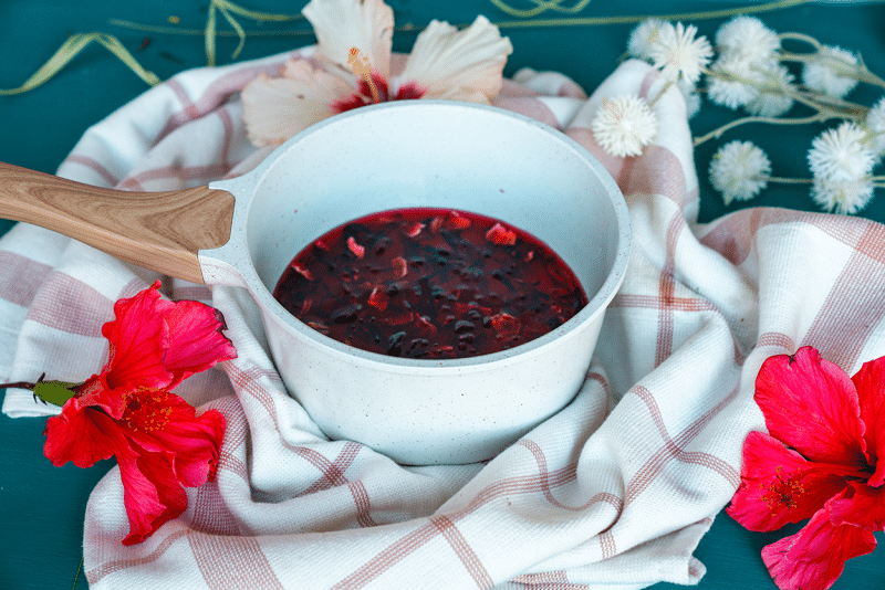 How to Make Hibiscus Simple Syrup for Cocktails & Mocktails